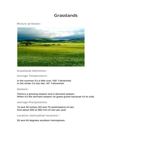 Grassland Biome | PDF