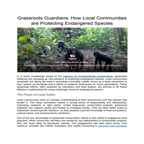 Grassroots Guardians_ How Local Communities are Protecting Endangered ...