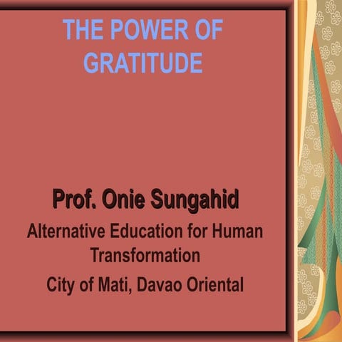 THE INFINITE POWER OF GRATITUDE | PPT