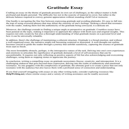 Gratitude Essay | PDF