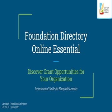 Foundation Directory Online Essential | PPT