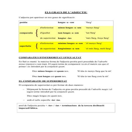 Graus de l'adjectiu | PDF