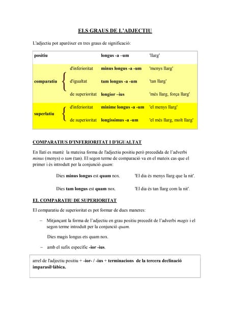 Graus adjectiu | PDF
