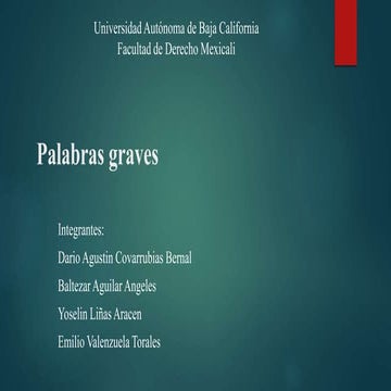 Palabras graves | PPTX