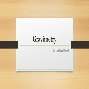 Gravimetric analysis | PPTX