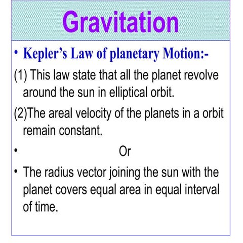 GRAVITATION CLASS 11TH | PPTX