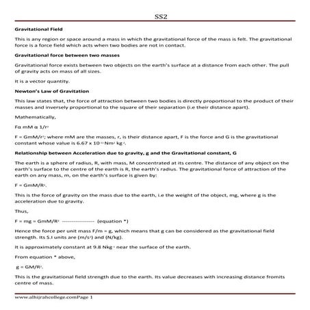 Gravitational field | PDF