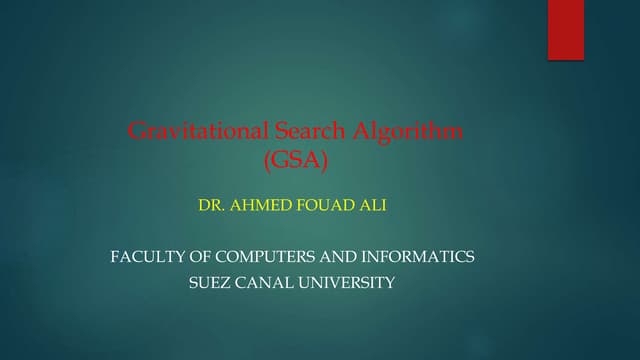 Gravitational Search Algorithmgsapptx 7411