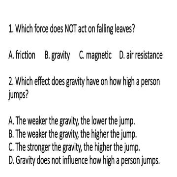 science subject quarter 2 gravity short test | PPT
