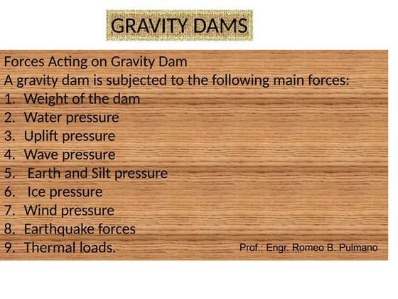 Gravity Dam (numerical problem ) BY SITARAM SAINI | PPTX | Physics | Science