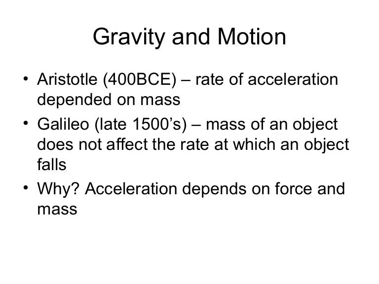 Gravity and motion