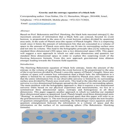 Gravity and the entropy equation of a black hole .pdf