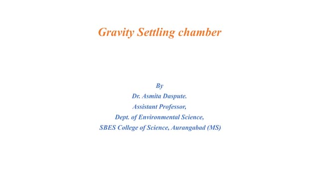 Gravity settling chambers for controlling air pollution | PPTX