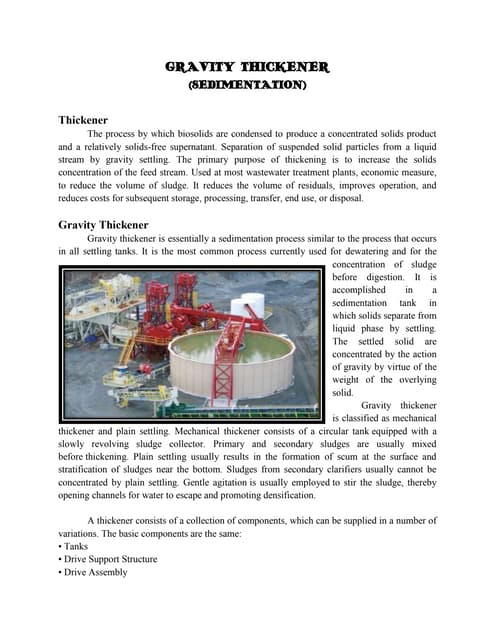 Thickner and clarifiers | PPTX