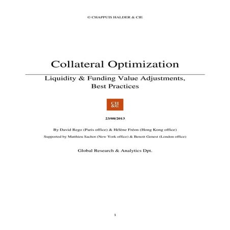 Collateral Optimization – Liquidity & Funding Value Adjustments, Best ...
