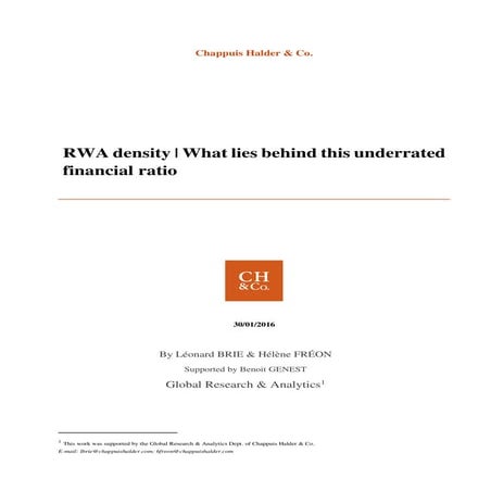 RWA Density | What Lies Behind This Underrated Financial Ratio | PDF