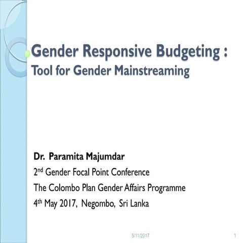 Gender Responsive Budgeting: Tool for Gendermainstreaming | PDF