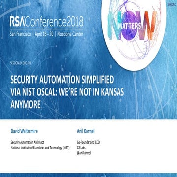 Security Automation Simplified via NIST OSCAL: We’re Not in Kansas ...