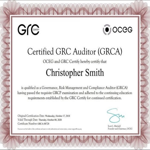 OCEG Certified GRC Auditor | PDF