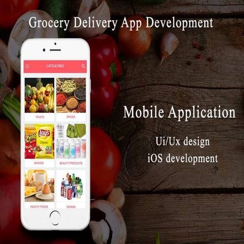 Grocery Delivery Mobile App UI Design | PPT