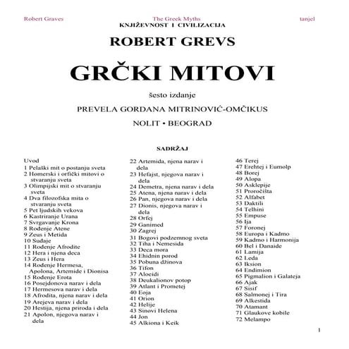 Grcka mitologija | PDF