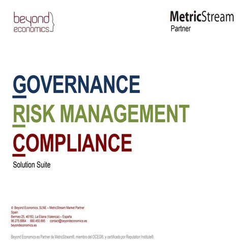 MetricStream GRC Solution Suite Brief | PPSX