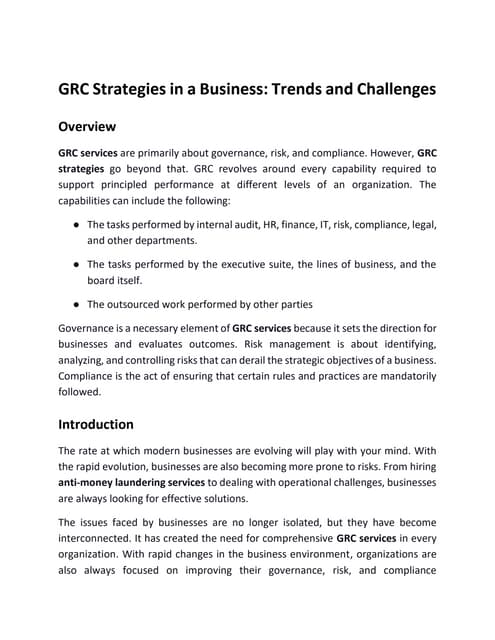 GRC Fundamentals | PPTX | Business | Business and Finance