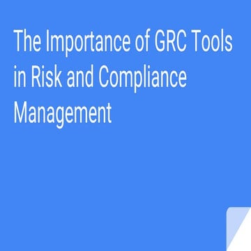 GRC tools | PPTX