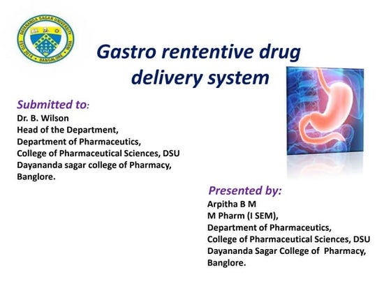 Gastro retentive drug delivery system (GRDDS) | PPT