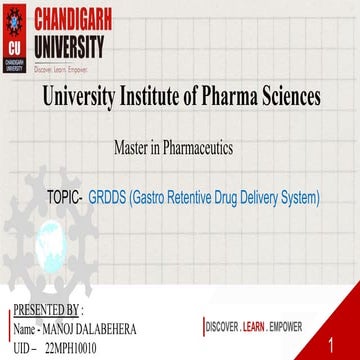 GASTRO RETENTIVE DRUG DELIVERY SYSTEM, GRDDS, DRUG DELIVERY SYSTEM IN ...