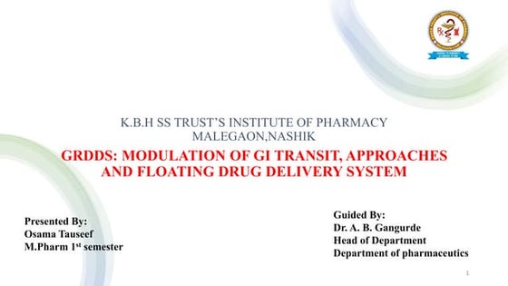 Floating drug delivery systems | PDF