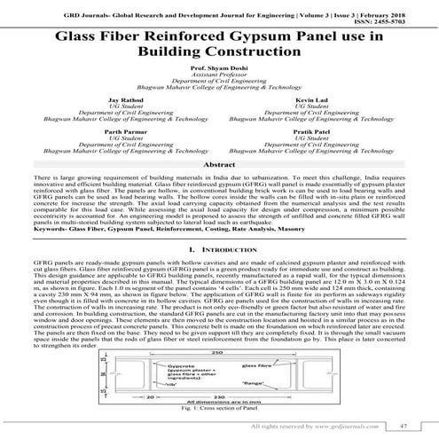 Glass Fiber Reinforced Gypsum (GFRG) Panel | PPTX