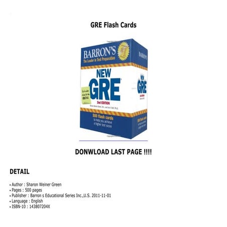 GRE Flash Cards | PPT