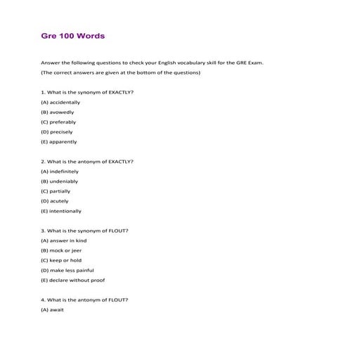 Gre Word List | PDF
