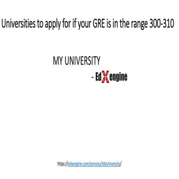 Universities to apply for if your GRE score is between 300-310 | PPT