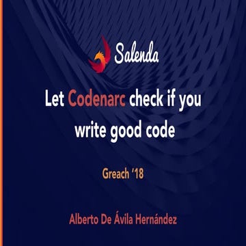 Let Codenarc check if you write good Groovy code | PDF