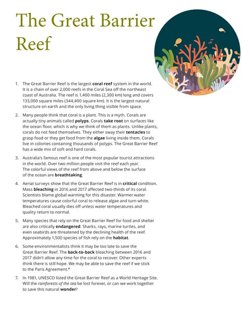 Great barrier reef | PPTX