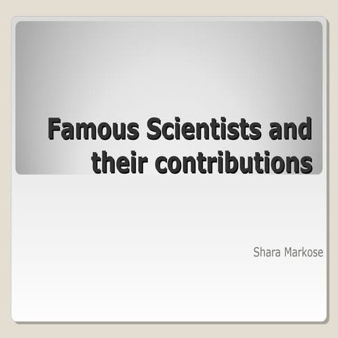 Great scientists | PPT