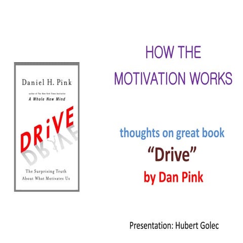 Great book about motivation "Drive" - by Dan Pink | PDF
