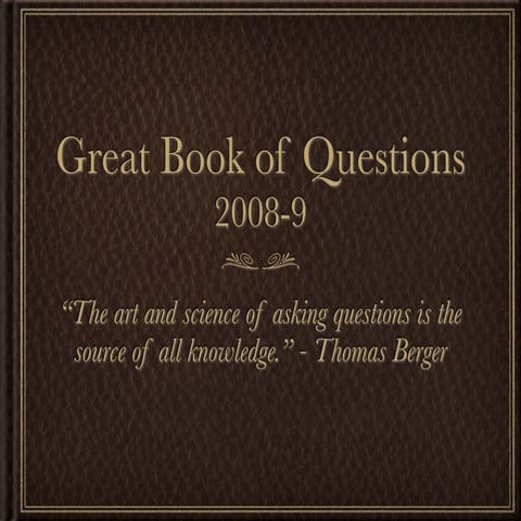 Great Book Of Questions 2008 9 | PPT