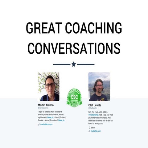 Great Coaching Conversations Workshop @ Agile 2015 | PPT