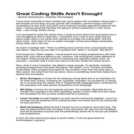 Great Coding Skills Arent Enough Pdf 