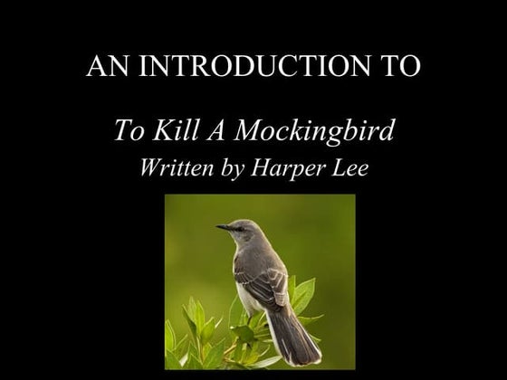 To kill a mockingbird background | PPT