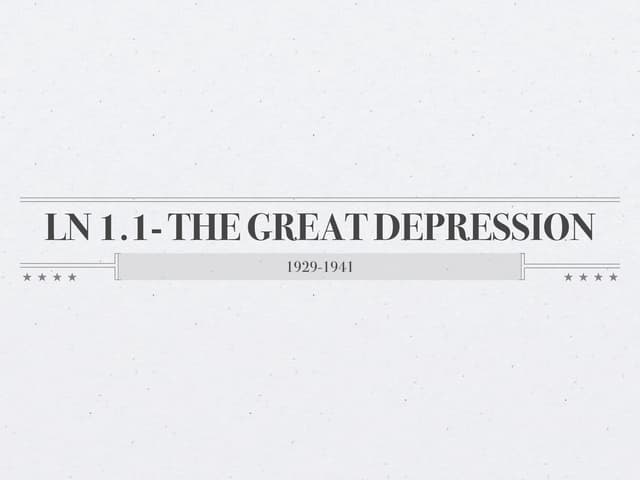 Hoover Policies throughout the Great Depression | PPTX