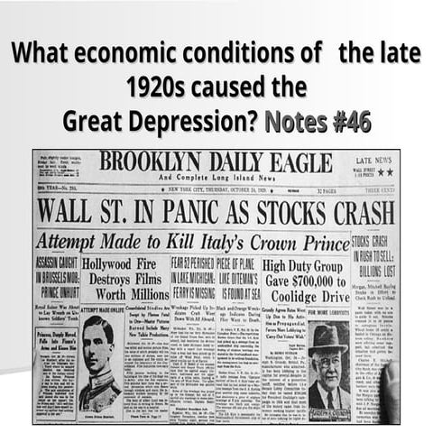 Great Depression Causes.ppt it is about economic crise in 1929 | PPT