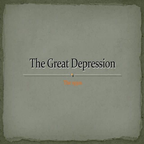 Great depression pp | PPT