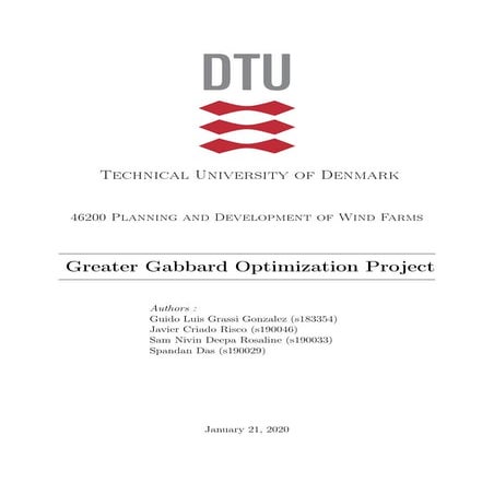 Greater gabbard optimization project | PDF