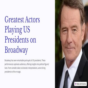 Greatest Actors Playing US Presidents on Broadway | PPT