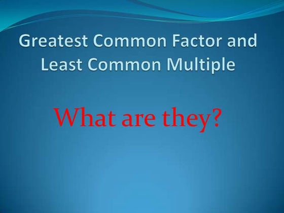 Least Common Multiple Pptx