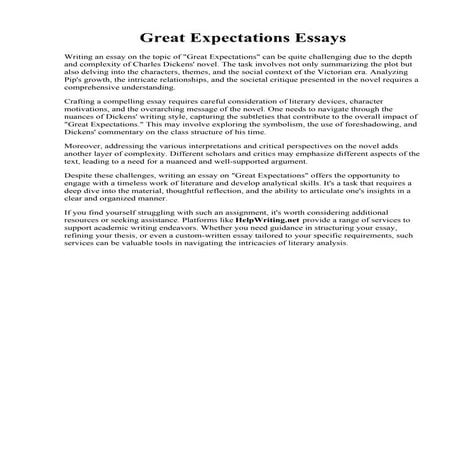 Great Expectations Essays | PDF
